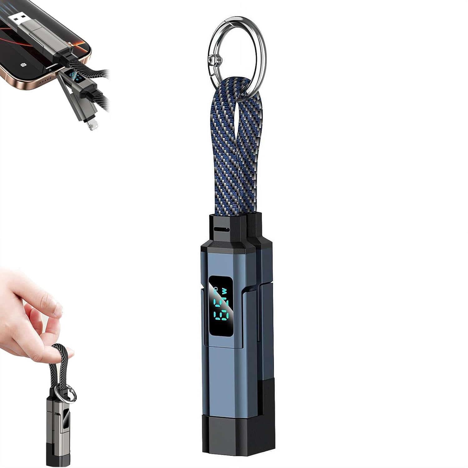 4 in 1 USB C Keychain Charger Cable,65W Fast Charging Short Phone ...
