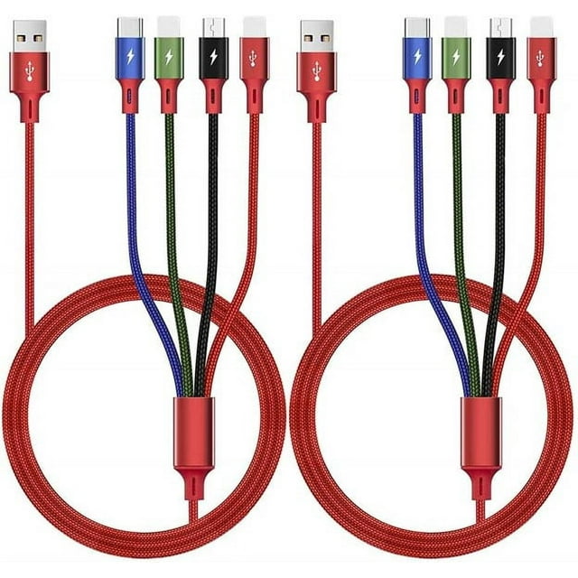 4 in 1 USB Fast Charging Cable for Android/iOS Compatible Mobile Phones ...