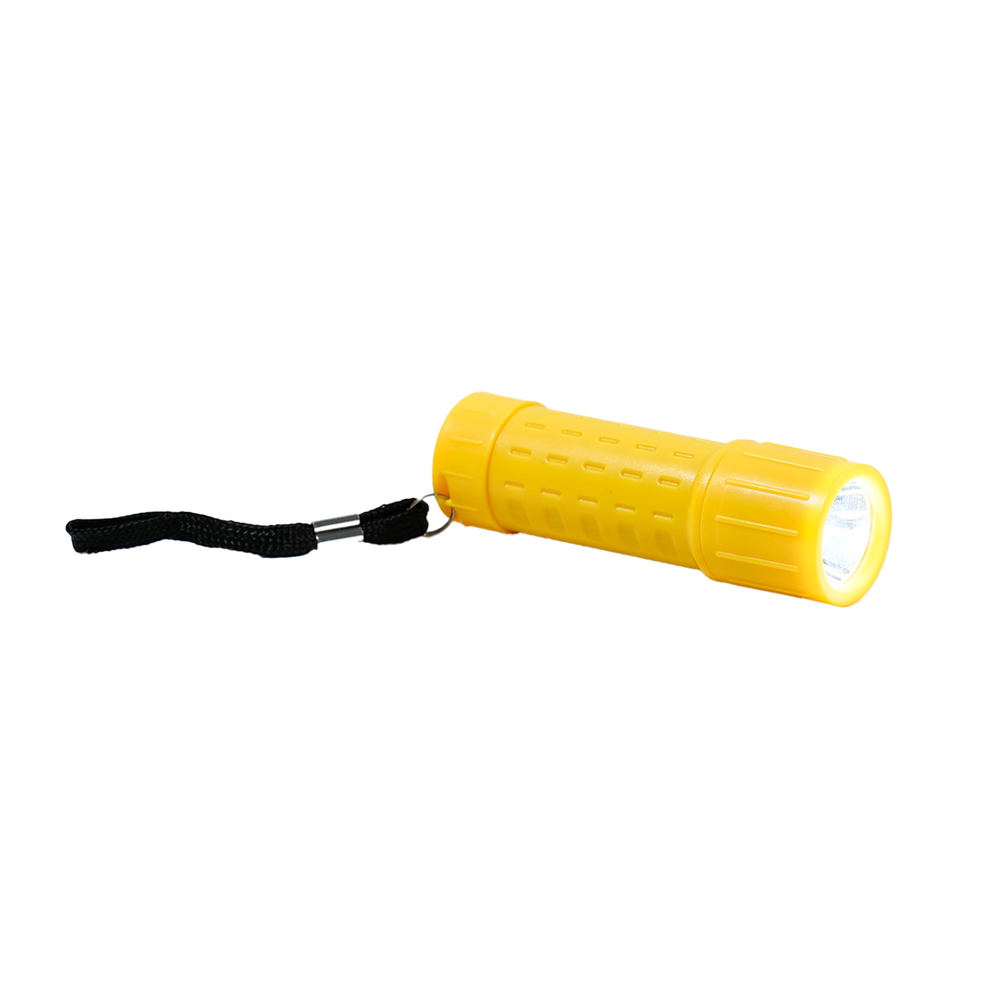 4" 1 Watt / 45 Lumen Plastic Body Yellow Flashlight w/Lanyard, 3AAA ...