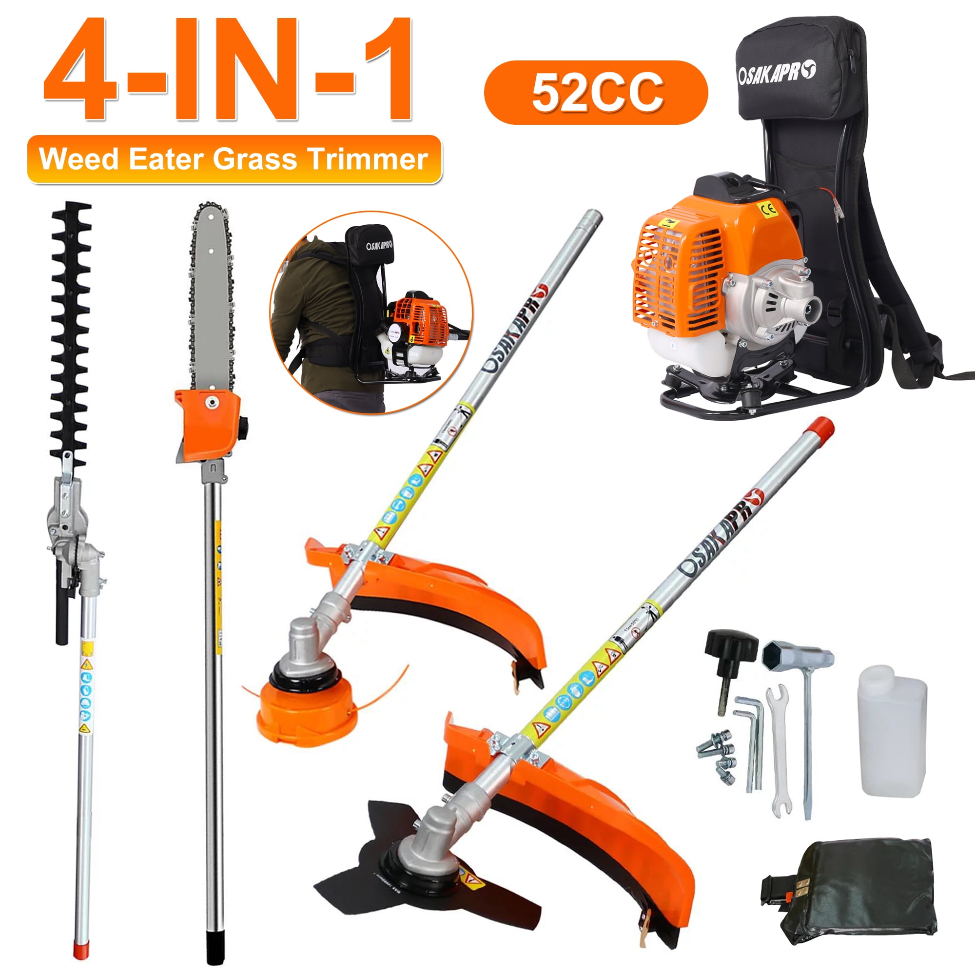 SYNGAR's 4-in-1 52CC 2-Cycle Yard Machine: Weed Eater, Gas Pole Saw ...