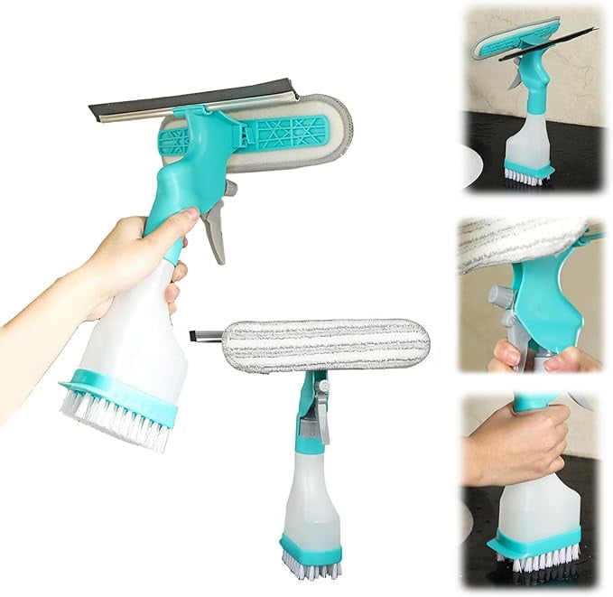 4 in 1 Window Cleaning Kit, Window Vacuum Squeegee Cordless, Window ...