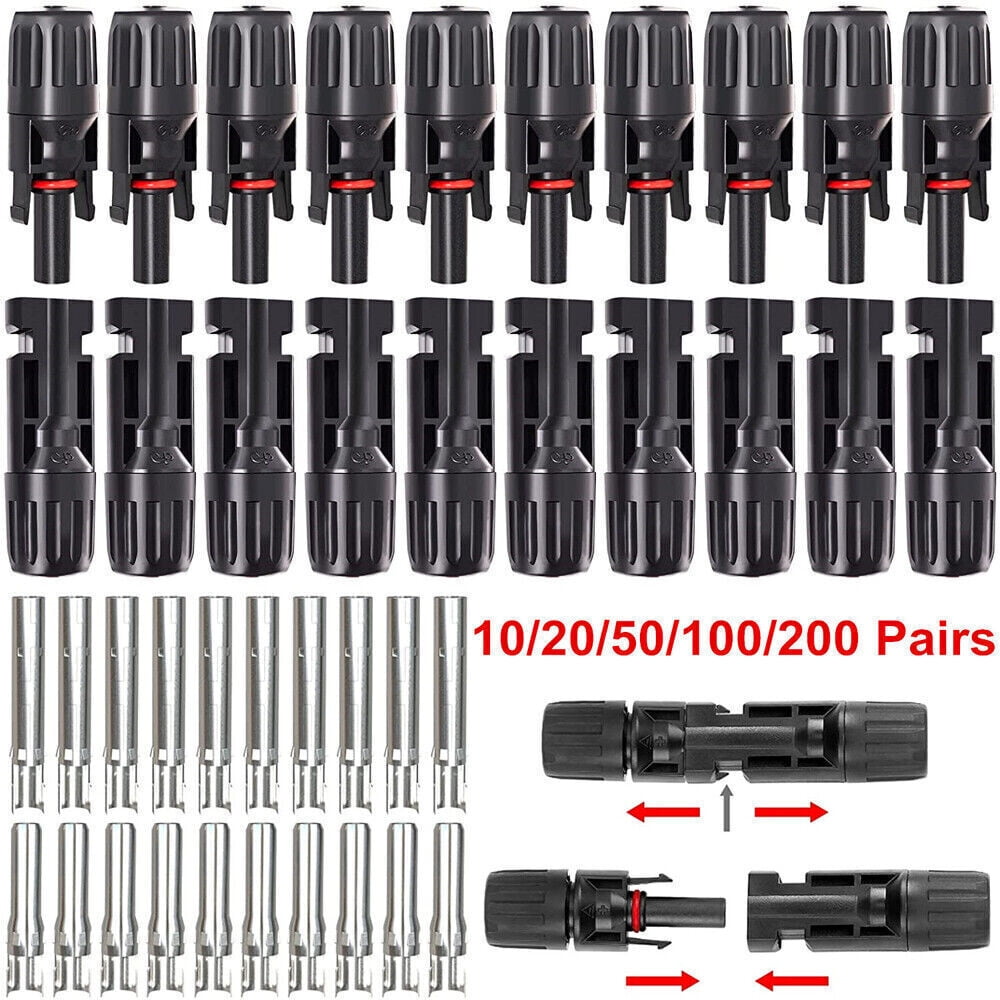 4/10/20/50/100/200 Pairs Male Female Solar Cable Connectors For DIY ...