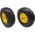 4.10/3.50-4" Flat Free Tire and Wheel, 10" Solid Tire with 3/4" Axle ...