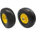 4.10/3.50-4" Flat Free Tire and Wheel, 10" Solid Tire with 3/4" Axle ...
