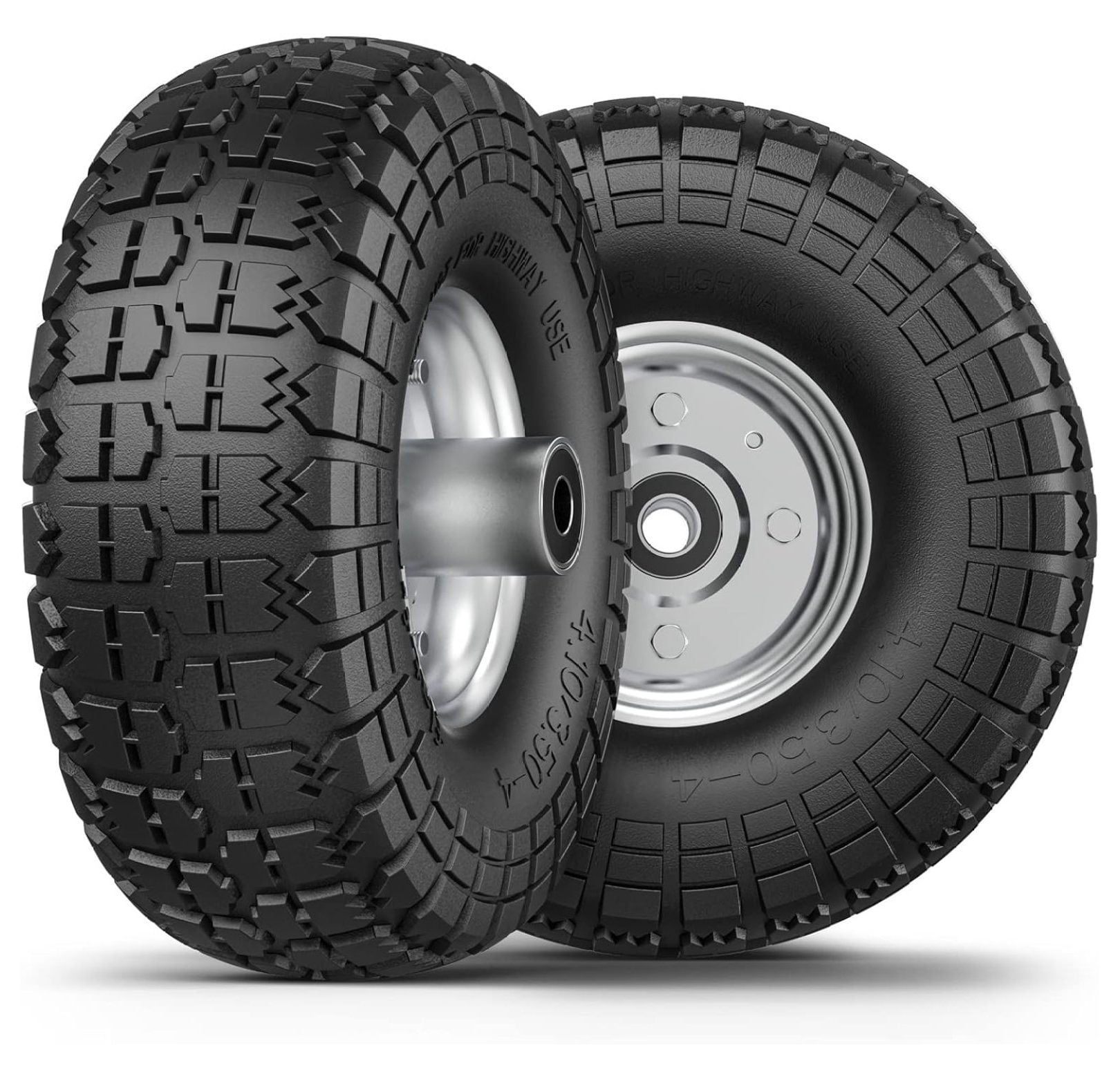 4.10/3.50-4 Tire and Wheel Flat , 10 Inch Solid Rubber Tires for ...