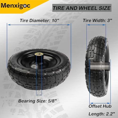 4.10/3.50-4 Tires 10 Inch Wheels Flat Free Tires Solid Tire and Wheel ...