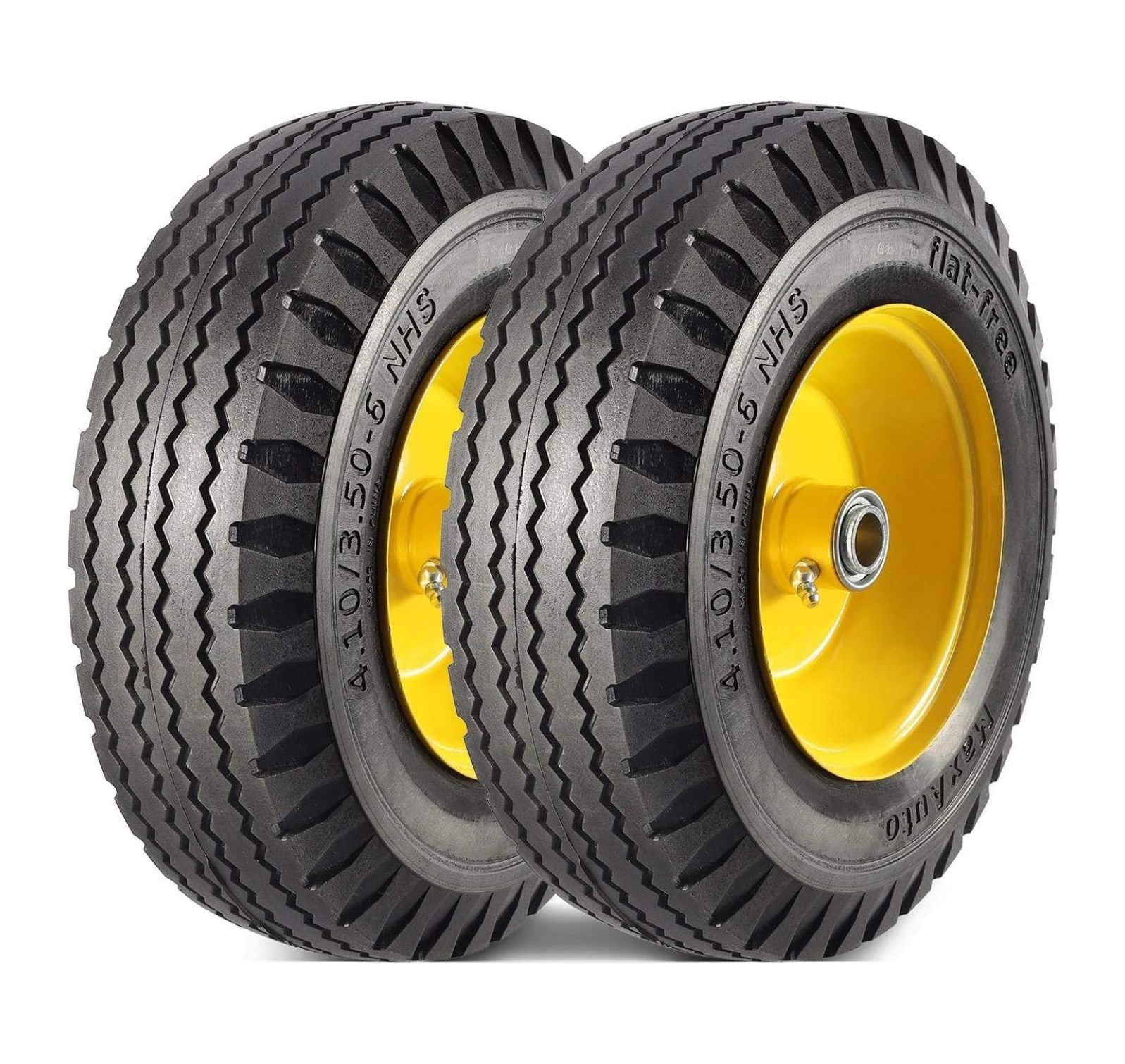4.10/3.50-6" Flat Free Tire Replacement for Mower, Hand Truck/All ...