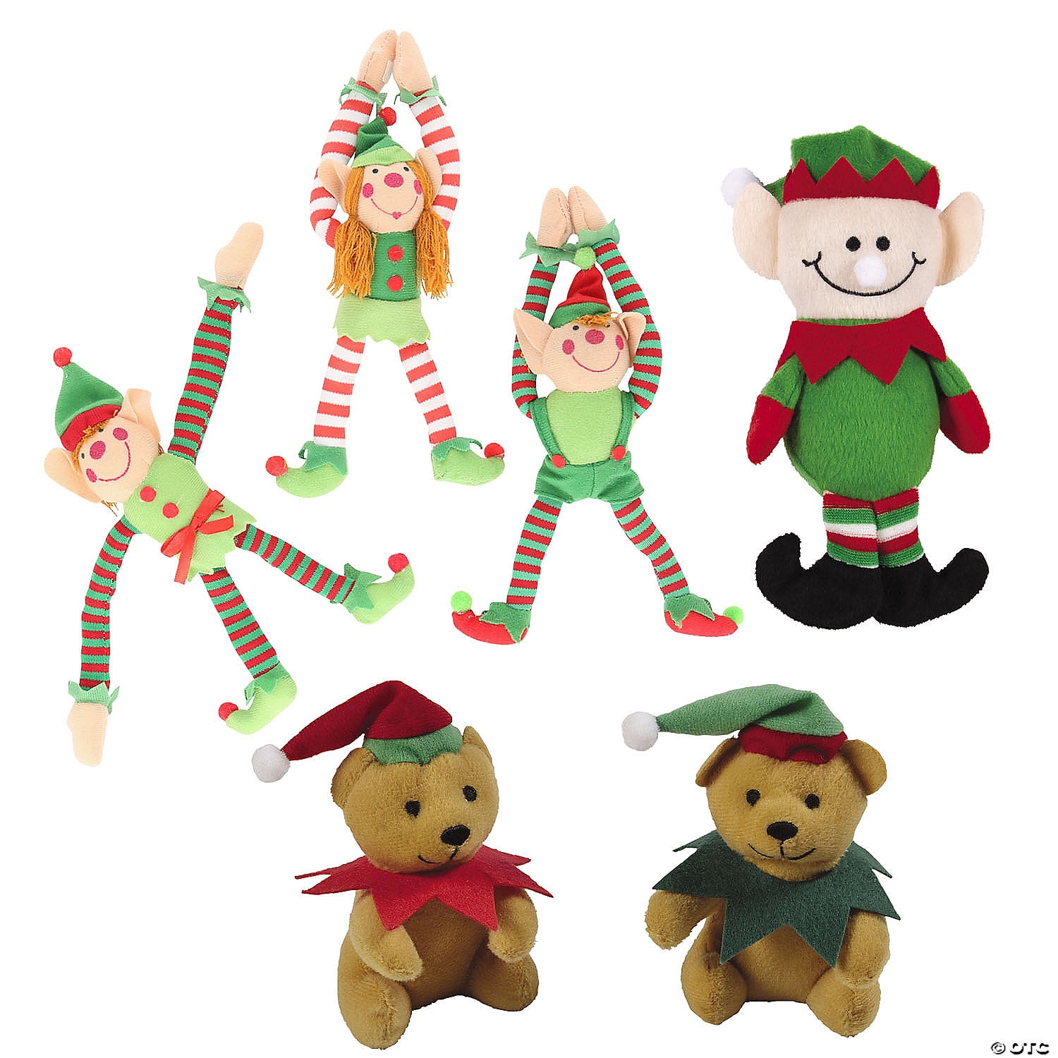 4" - 10" Christmas Stuffed Elf Assortment - 36 Pieces - Walmart.com