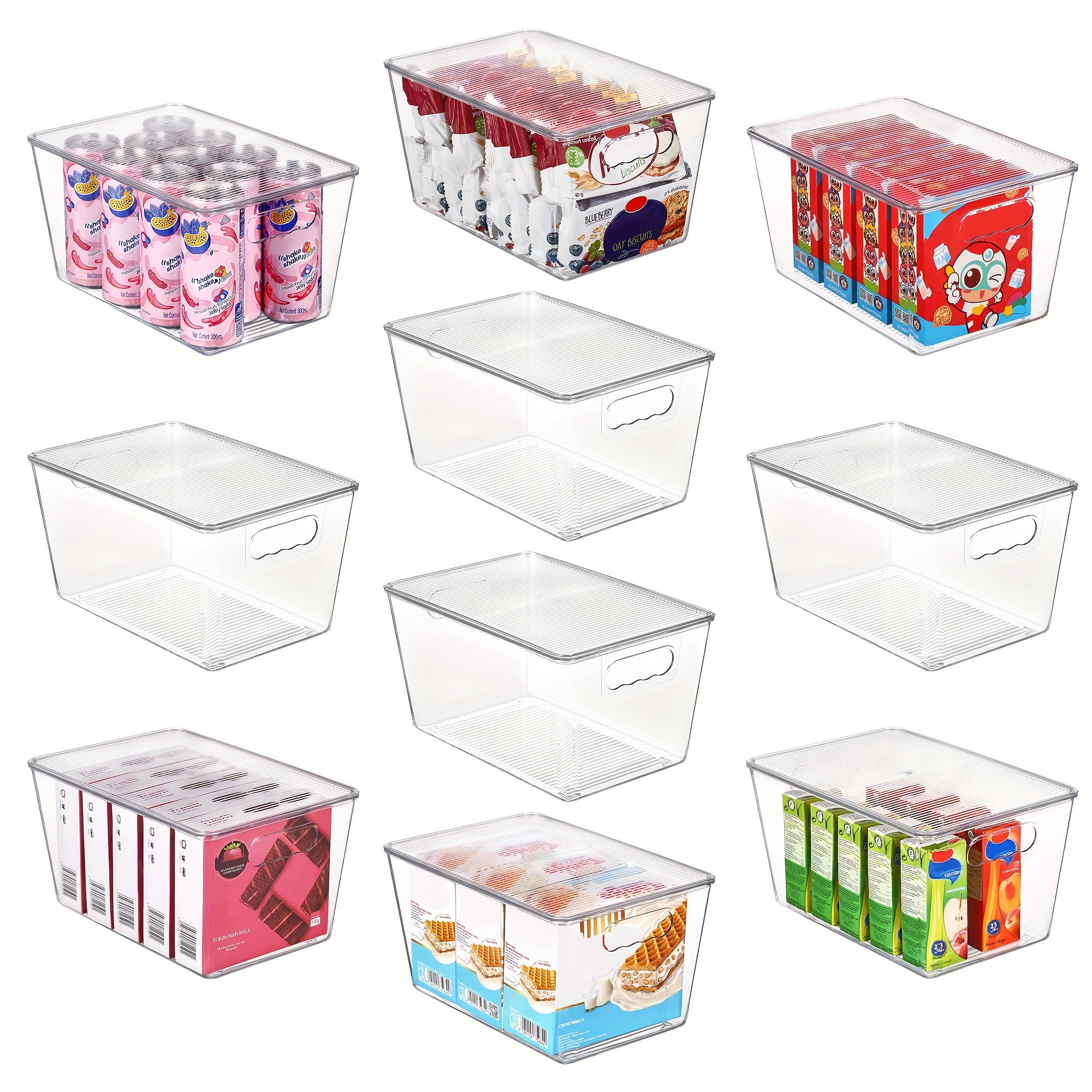 4/10 Pack Clear Stackable Storage Bins with Lids, Large Plastic ...