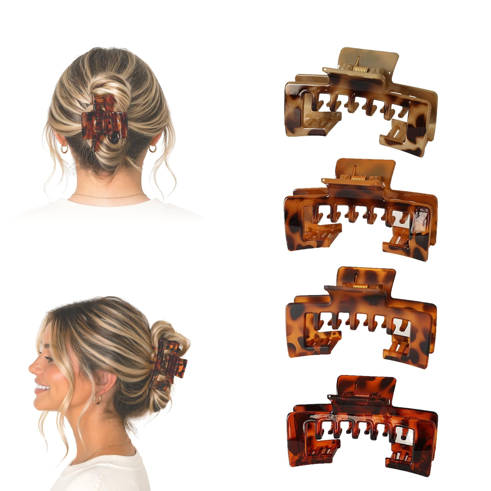 4/10PCSHat Claw Clip, Baseball Hair Clip for Women, Square Hair Claw ...