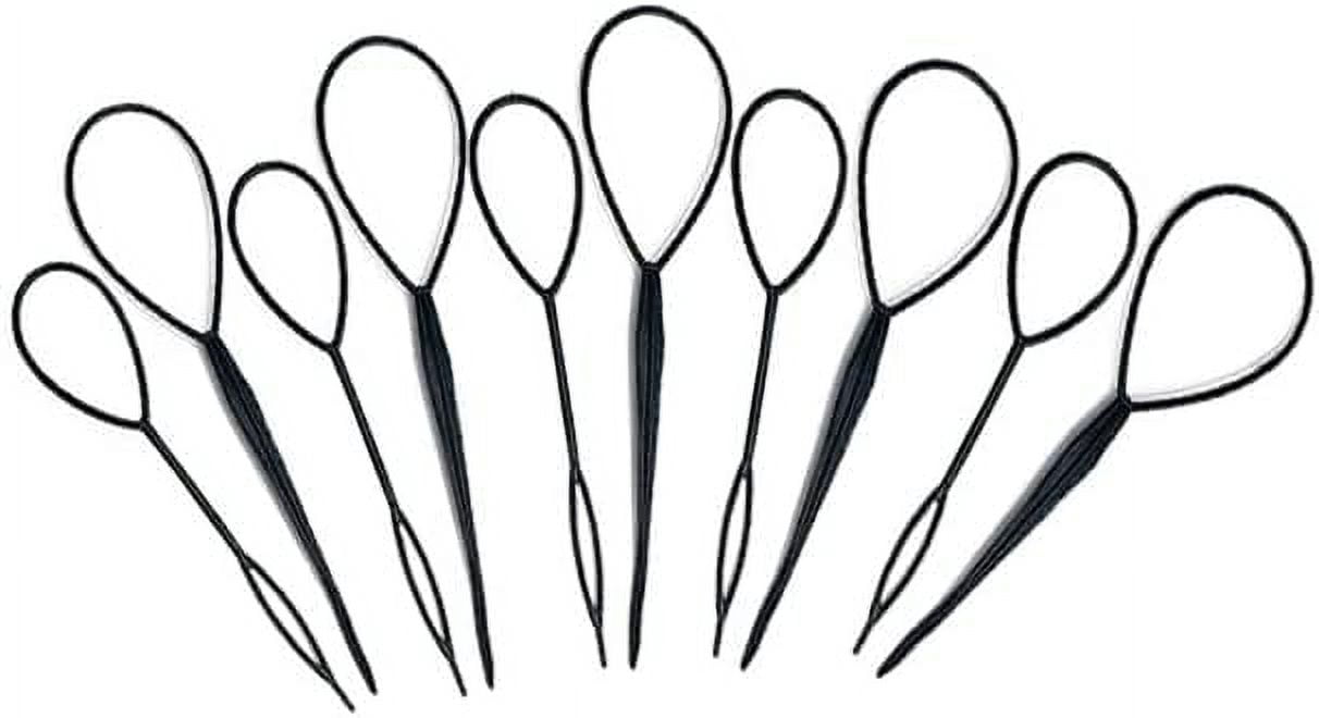 4-10Pcs/Set Ponytail Creator Plastic Loop Styling Tools Black Pony ...