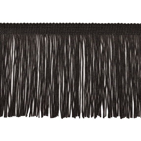 4" (10cm) Chainette Fringe Trim # CF04,, Pure Black #K9 (Jet Black ...