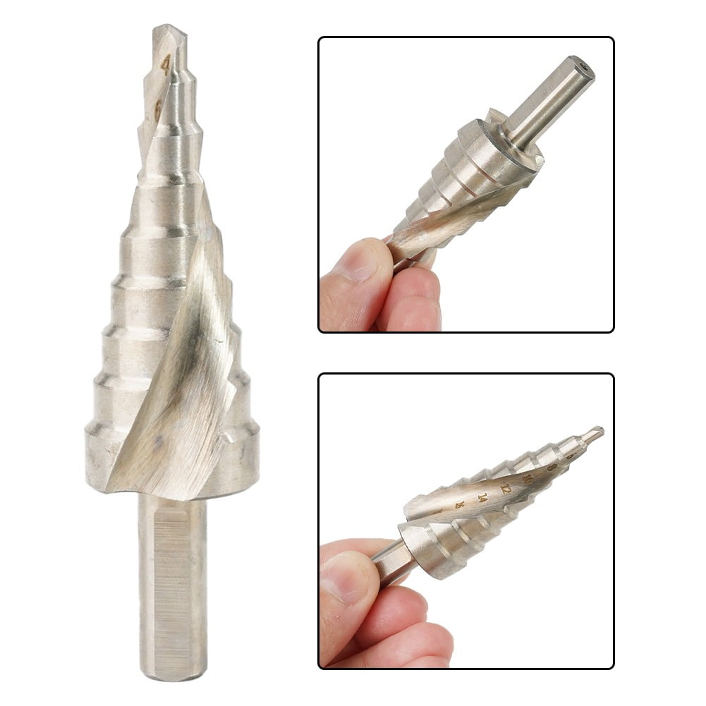 4-12 20 32Mm Step Spiral Groove Conical Cone Drill Hss Bit Hole Cutter ...