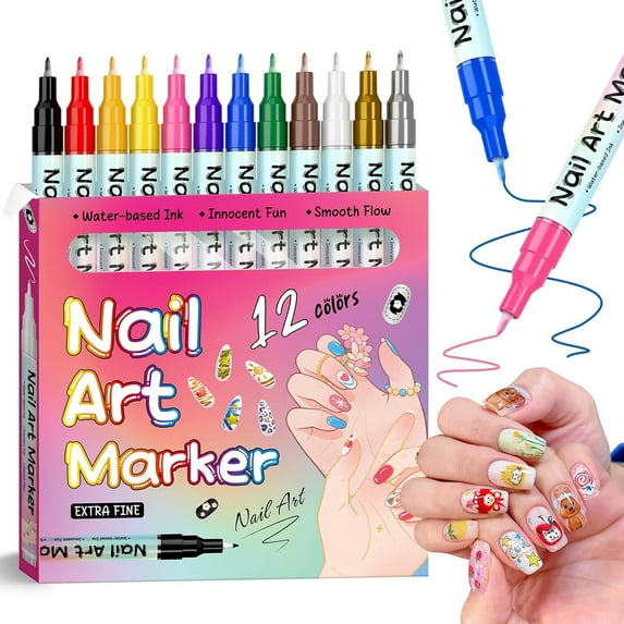 4/12/24 ColorNail Art Pens Set, Magiart Waterproof Nail Art Pen, Nail ...
