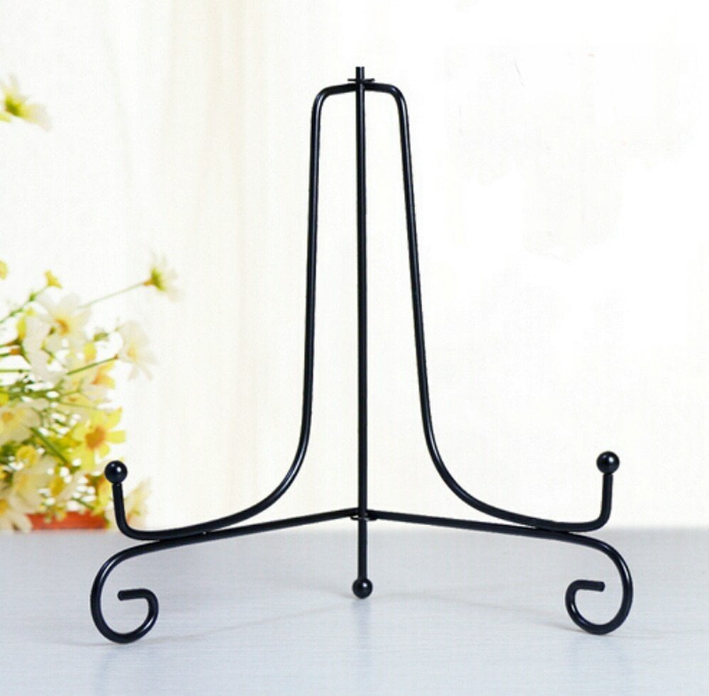 4"-12" Black Iron Display Stand, Black Iron Easel Plate Display ...