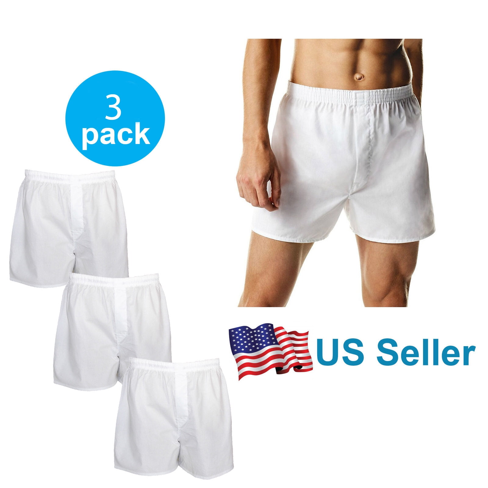 Men's Classic White Boxer Briefs 4-12 Pack with Comfortable Flex ...