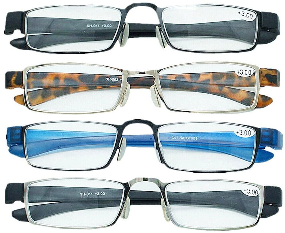4-12 Pairs Lot Unisex Rectangular Reading Glasses Metal Frame Readers ...