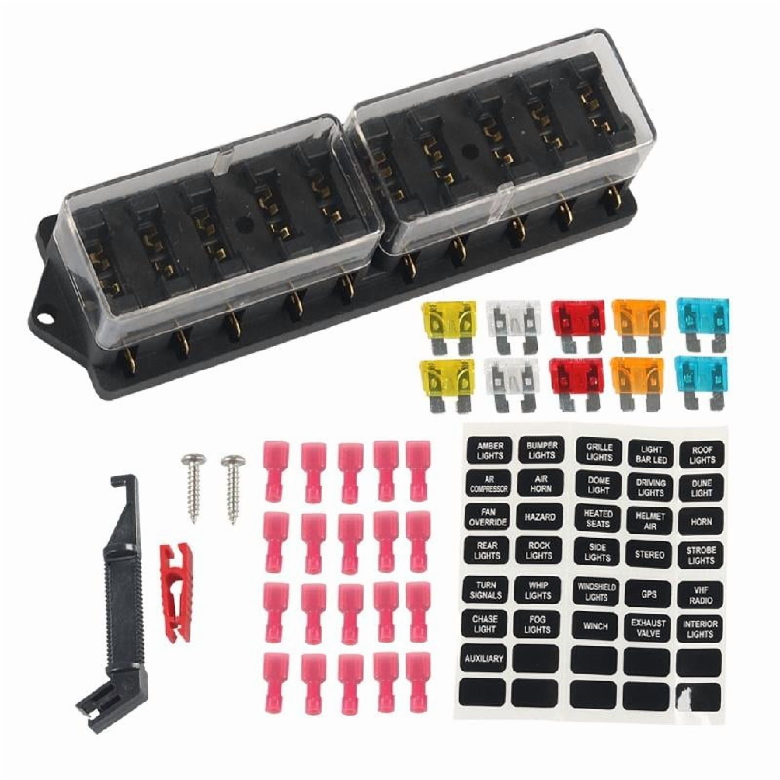 4-12 Way Fuses Box for Standard Fuses Holder Block 32V 20A Car Boats ...