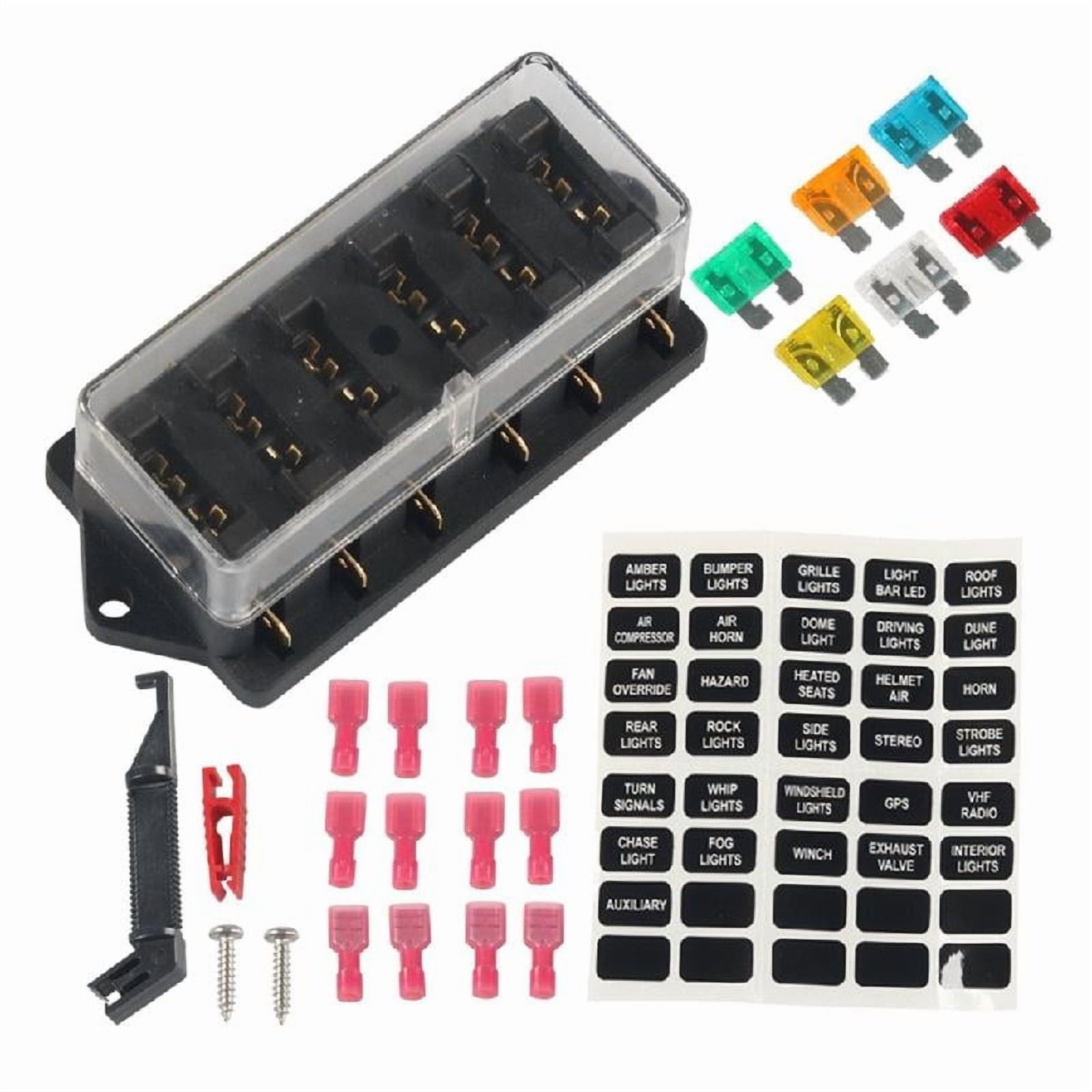 4-12 Way Fuses Box for Standard Fuses Holder Block 32V 20A Car Boats ...