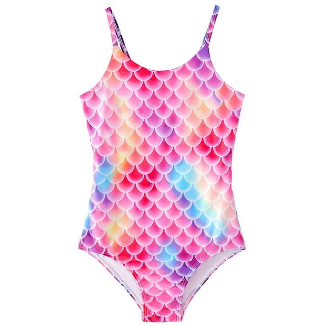 4-12 Years Girls Swimsuits One-Piece Bathing Suits Kids Sport Summer ...