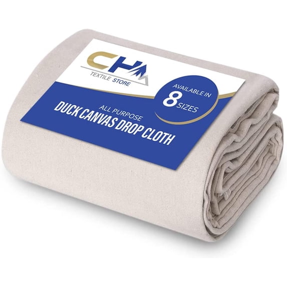 4×12FT Pure Cotton Canvas Drop Cloth, Double Stitched Thick Painter ...