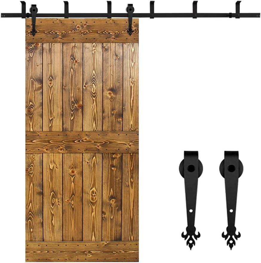 4-12FT Sliding Barn Door Hardware Kit Ceiling Mount Style, 5FT Length ...