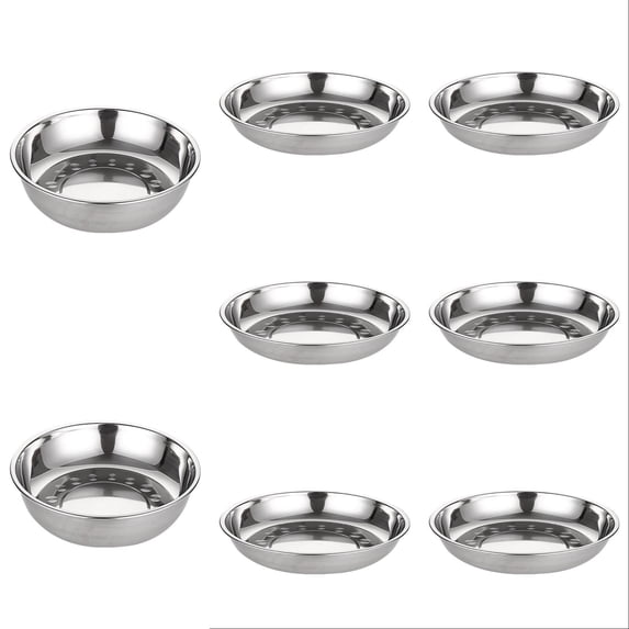 4-12PC Stainless Steel Round Plates 6.3 Inch Dinner Plate Dish Set for ...