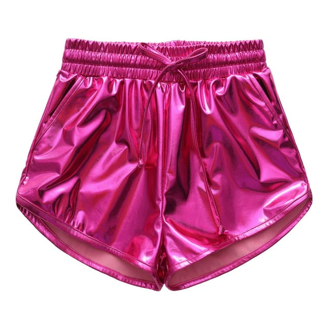 4-12T Girls Metallic Shorts Sparkly Shiny Shorts for Kids Glitter ...