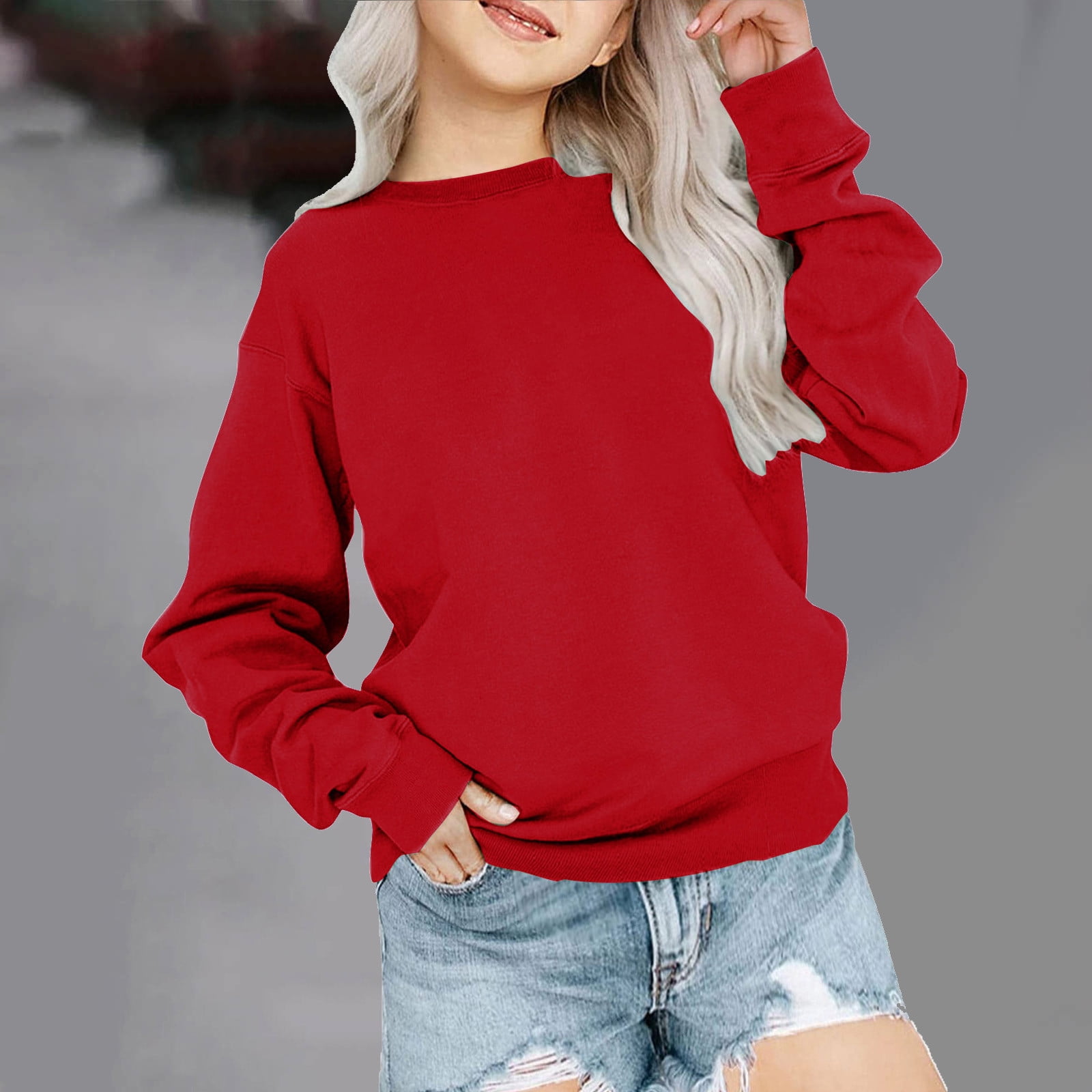 4-12Years Kids Boys Girls Toddlers Long Sleeve Sweatshirt Round Neck ...