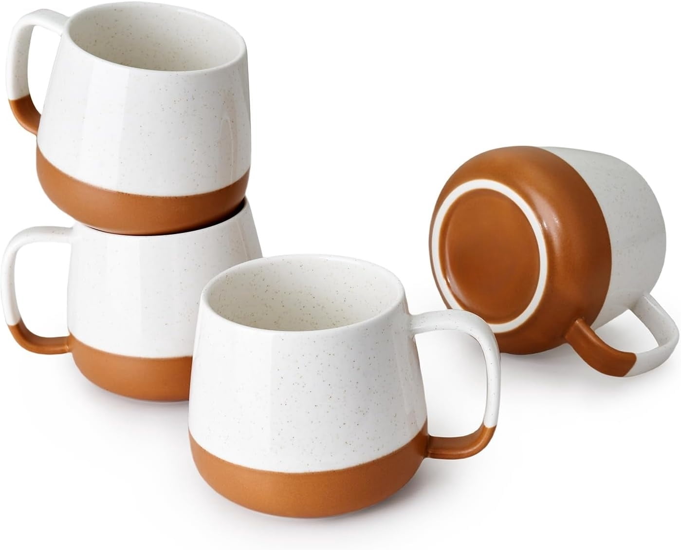 4-12oz Chip-Resistant Ceramic Cups with Ergonomic Handle | Dishwasher ...