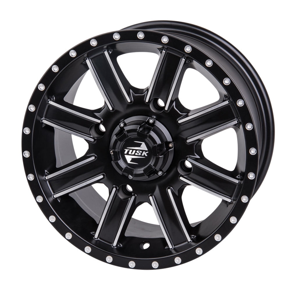 4/137 Tusk Cascade Wheel 14x7 4.0 + 3.0 Machined/Black For Can-Am ...