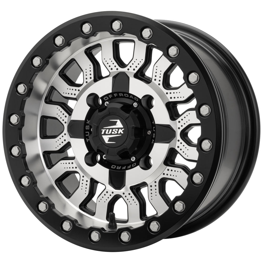 4/137 Tusk Fremont Beadlock Wheel 14x7 4.0 + 3.0 Machined/Black For Can ...