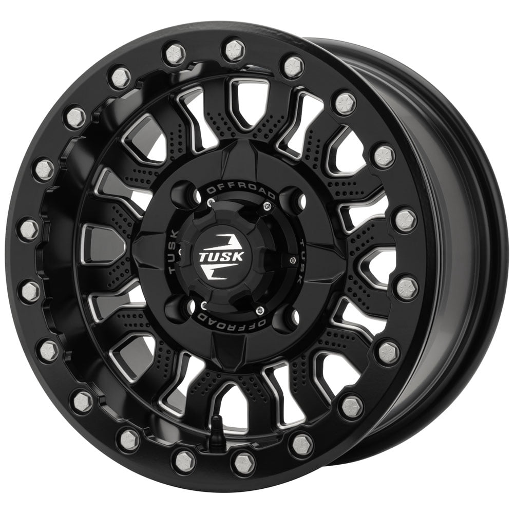 4/137 Tusk Fremont Beadlock Wheel 14x7 4.0 + 3.0 Milled/Black For Can ...