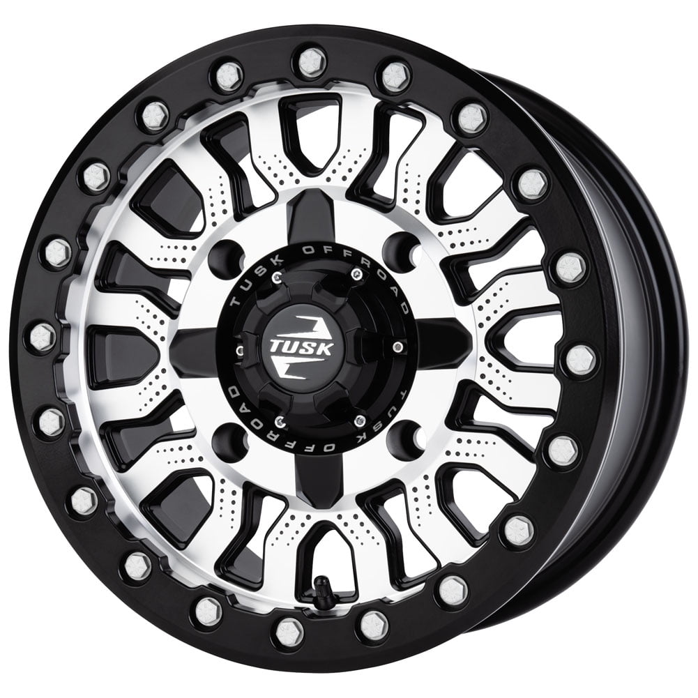 4/137 Tusk Fremont Beadlock Wheel 14x7 5.0 + 2.0 Machined/Black For Can ...
