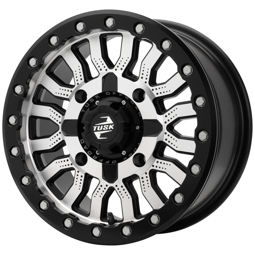 4/137 Tusk Fremont Beadlock Wheel 15x7 4.0 + 3.0 Machined/Black For Can ...
