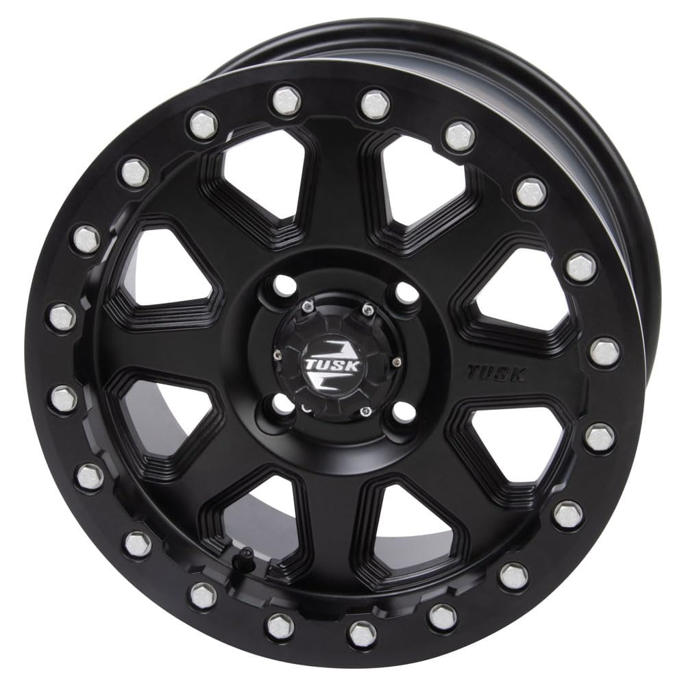 4/137 Tusk Uinta Beadlock Wheel 14x7 5.0 + 2.0 Matte Black For TRACKER ...