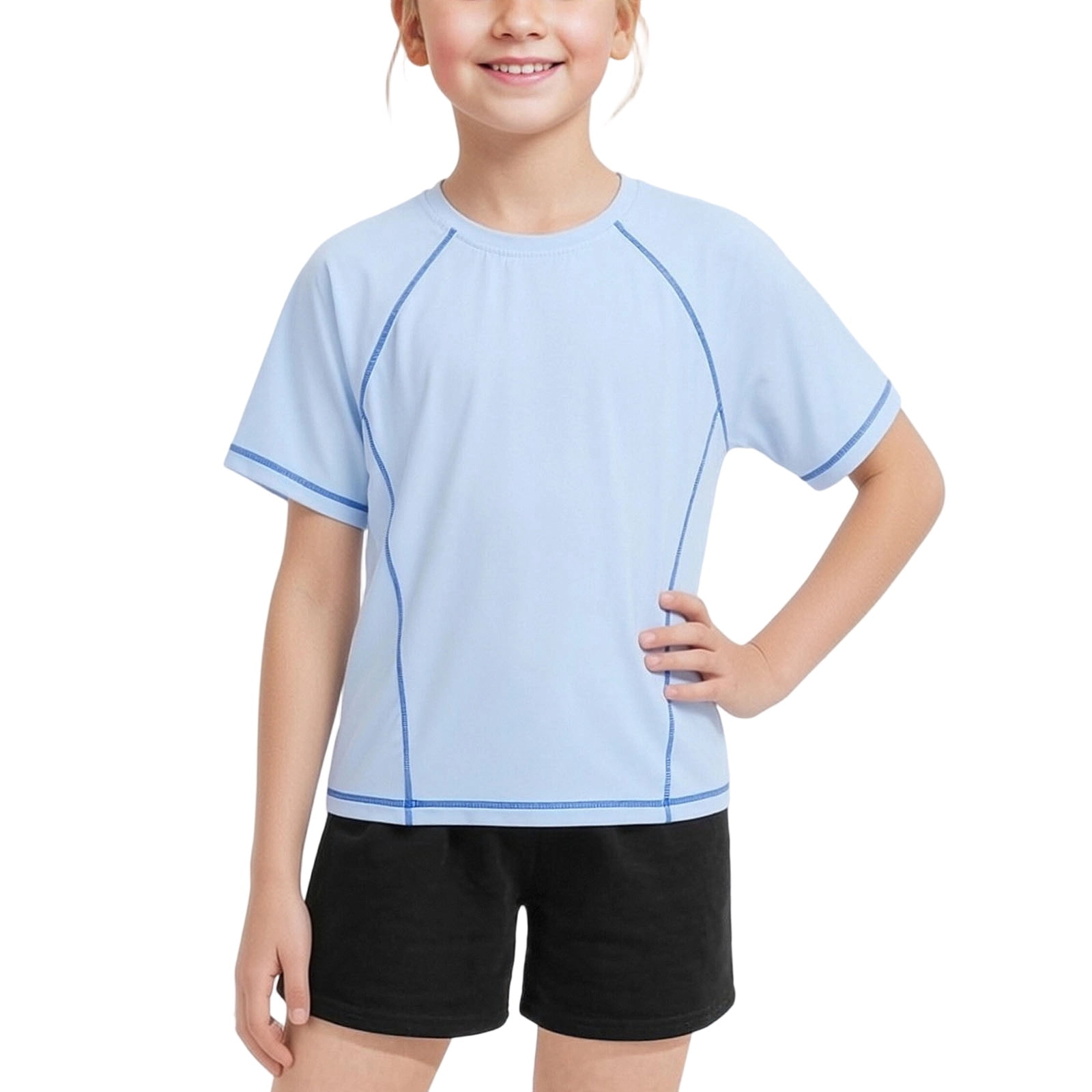 4-14 Years Boys Girls Quick Dry Ice Silk Tee Crew Neck Short Sleeve ...