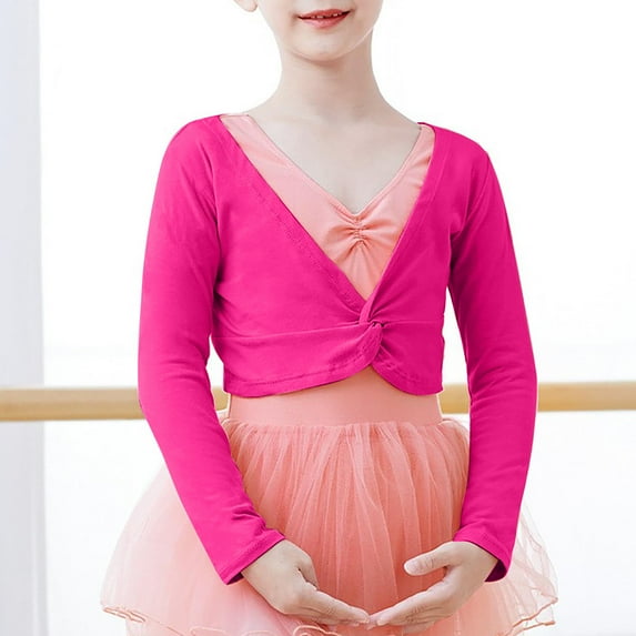 4-14 Years Children And Solid Color Dance Practice Body Long Sleeve ...