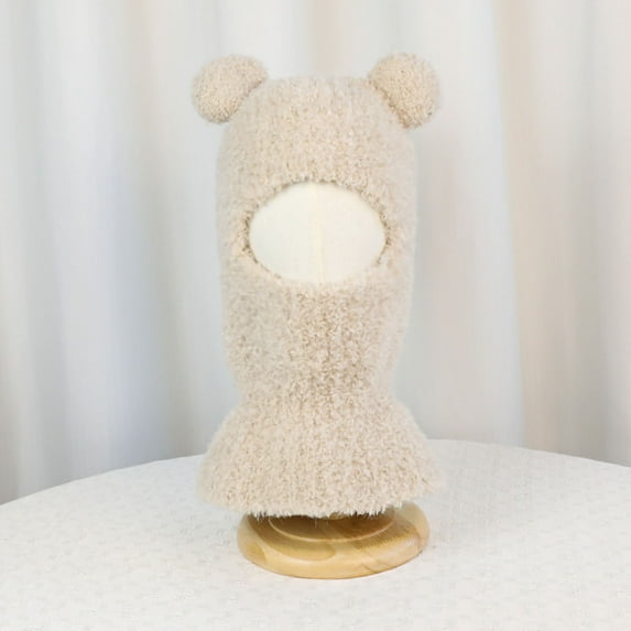 4-14 Years Old Boys And Girls Hat Bear Mask Neck Knitted Hat Winter ...