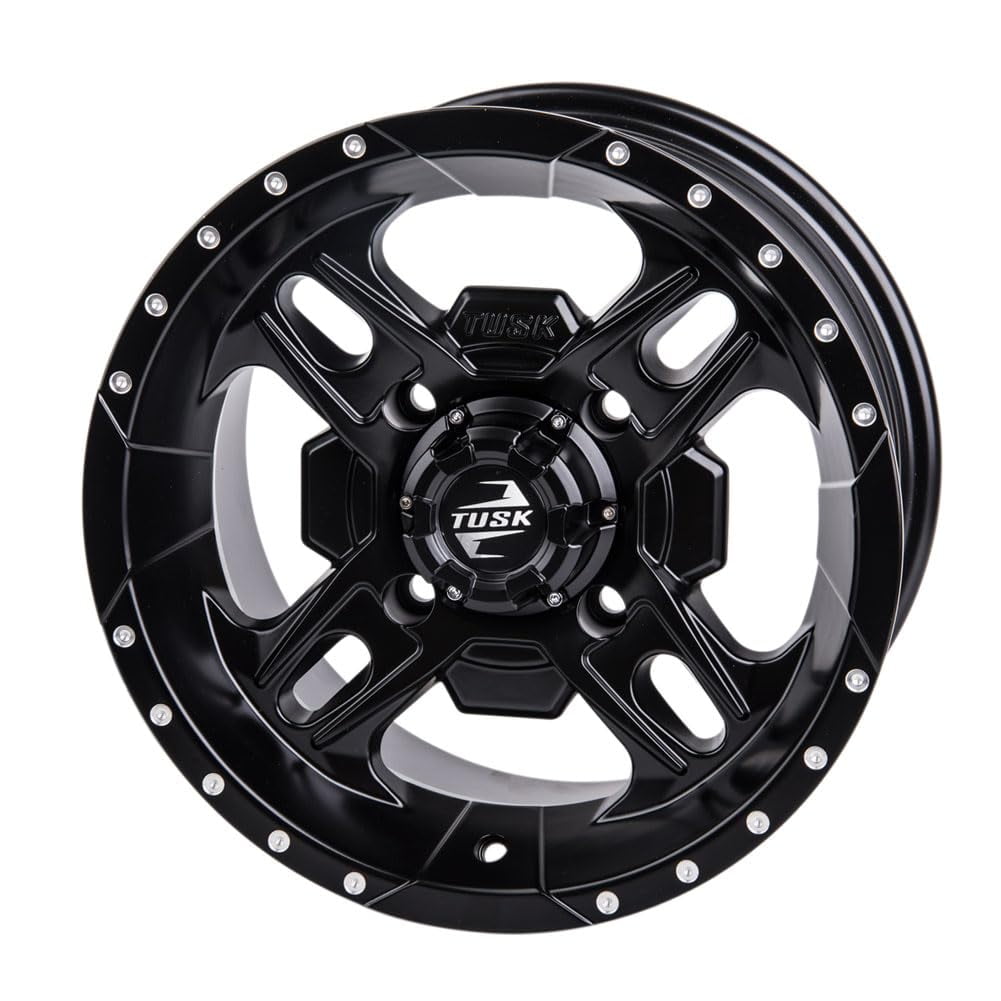 4/156 Tusk Beartooth Wheel 14x7 5.0 + 2.0 Matte Black For POLARIS Sportsman 850 High Lifter 2020 ...