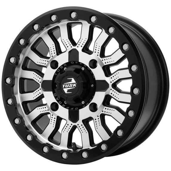 4/156 Tusk Fremont Beadlock Wheel 15x7 5.0 + 2.0 Machined/Black For ...