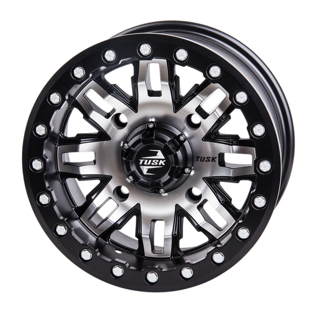 4/156 Tusk Teton Beadlock Wheel 14x10 5.0 + 5.0 Machined/Black For Kawasaki MULE Pro-FXT 820 EPS ...