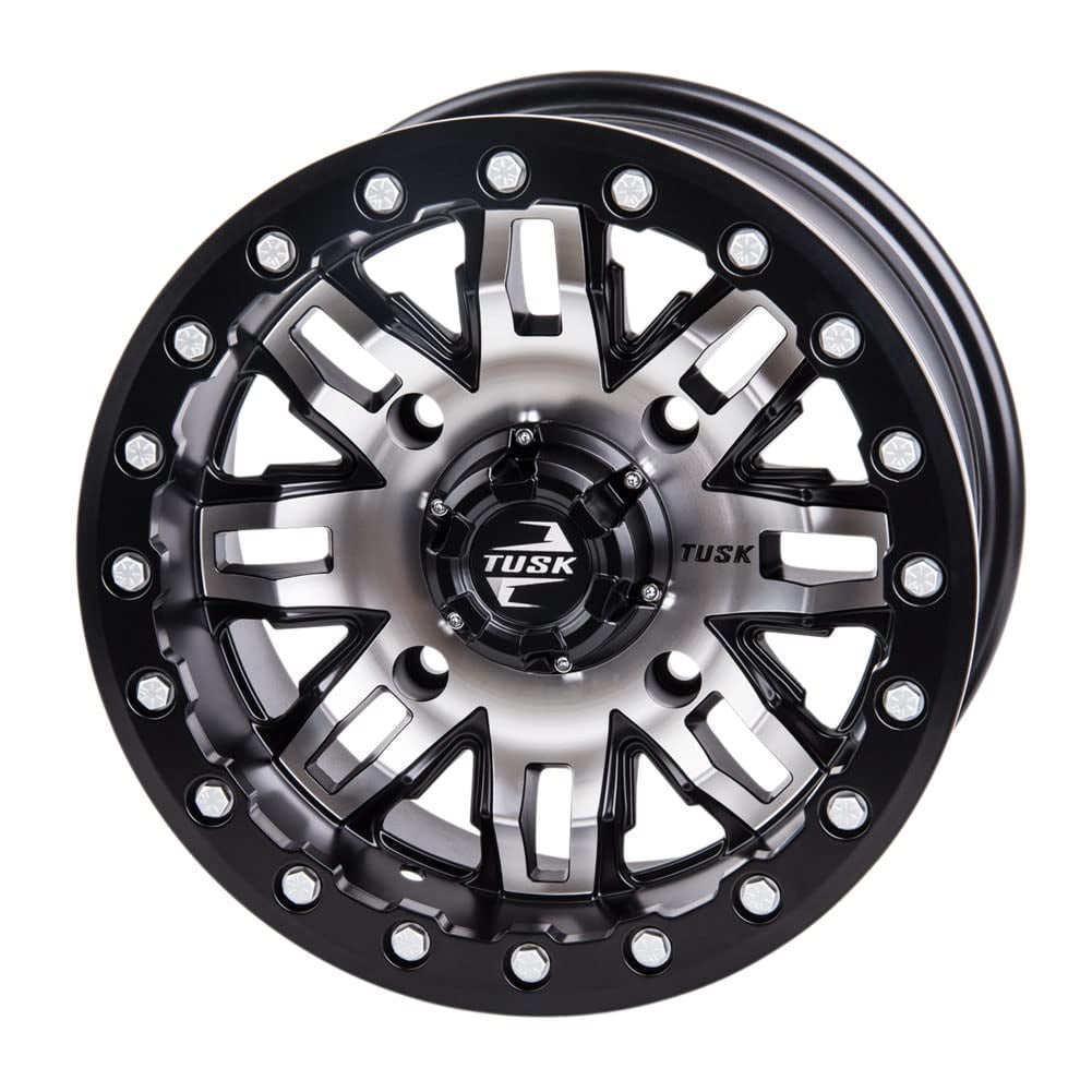 TUSK 4/156 Teton Beadlock Wheel 14x7 5.0 + 2.0 Machined/Black for ...