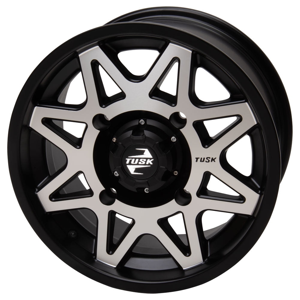 4/156 Tusk Tintic Wheel 14x7 5.0 + 2.0 Machined/Black For Polaris ...