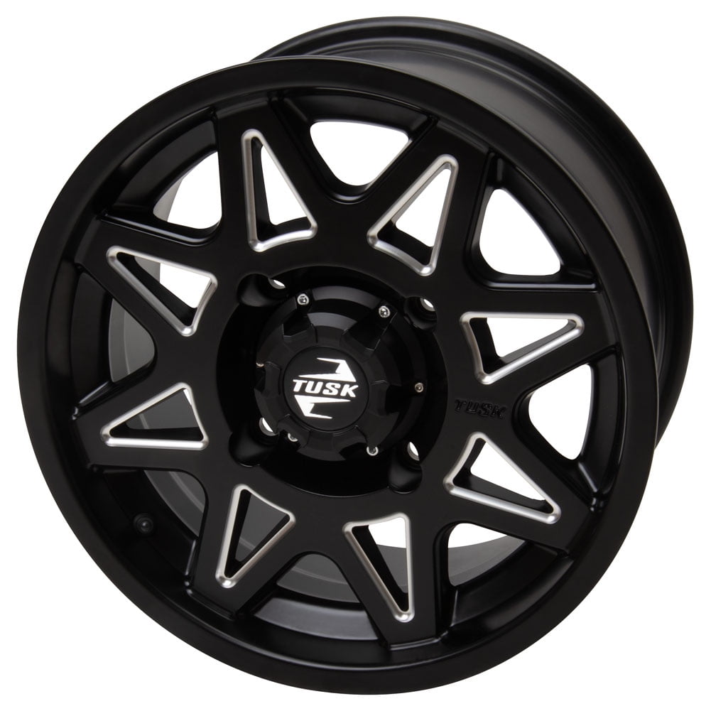 4/156 Tusk Tintic Wheel 15x7 4.0 + 3.0 Milled/Black For Kawasaki MULE ...