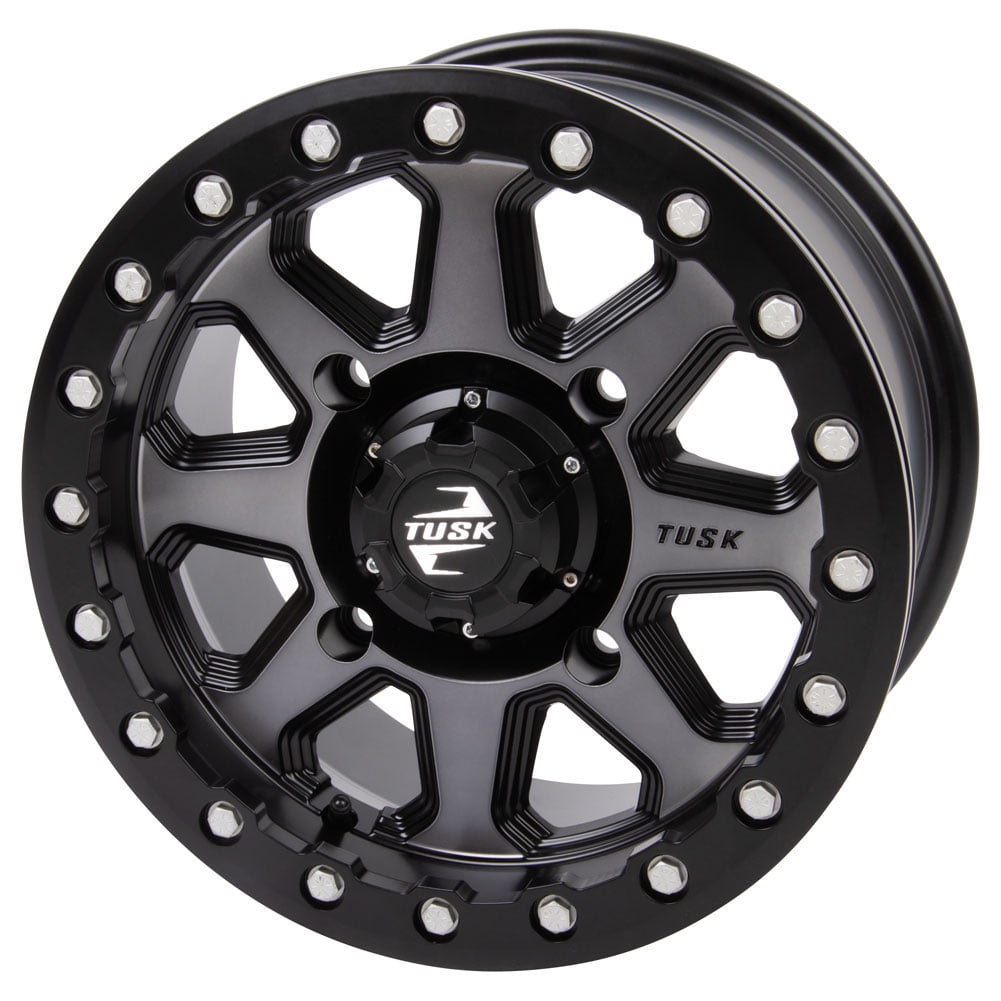4/156 Tusk Uinta Beadlock Wheel 14x7 5.0 + 2.0 Gunmetal/Black For ...