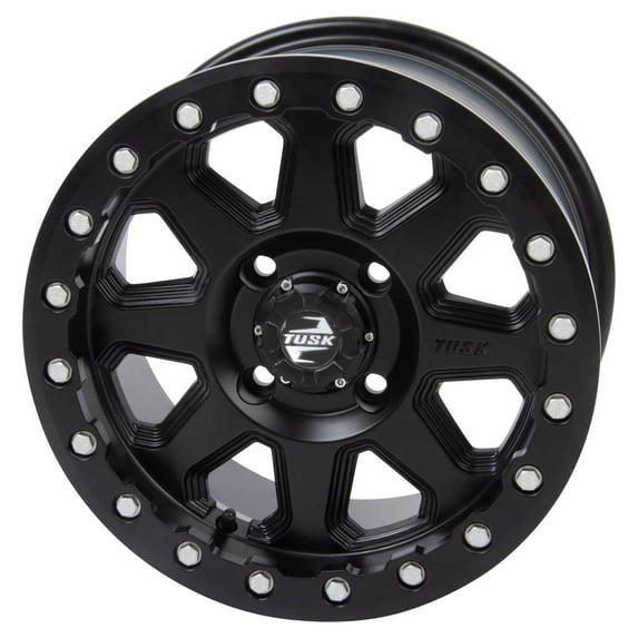 4/156 Tusk Uinta Beadlock Wheel 15x7 5.0 + 2.0 Matte Black For Polaris ...