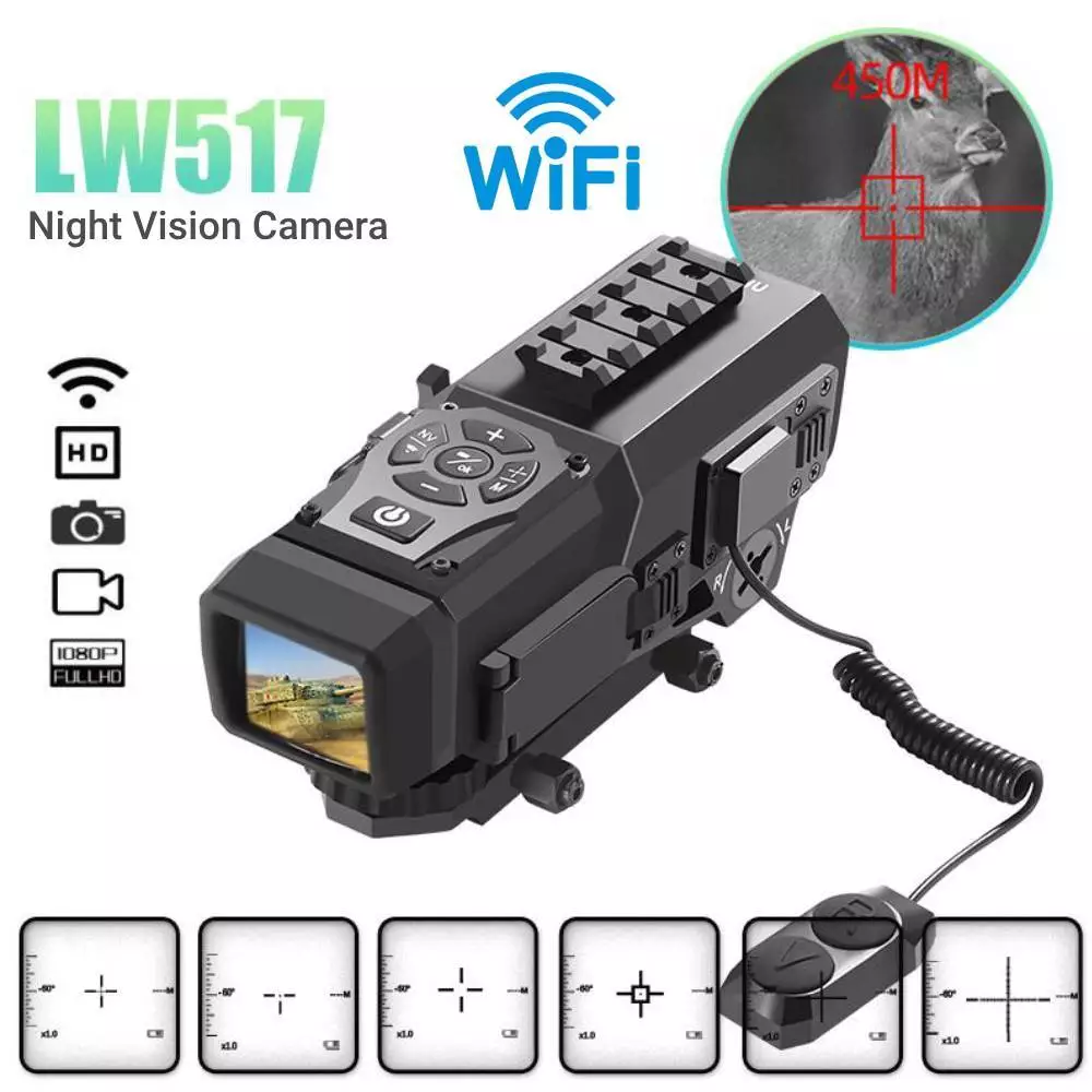 4-16X WiFi Night Vision Scope 1200m Laser Rangefinder HD Video Cam ...