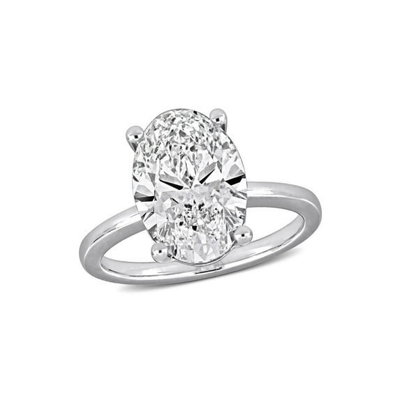 4.18 Carat (Ctw VVS2) Lab-Grown Oval-Cut Diamond Solitaire Engagement ...