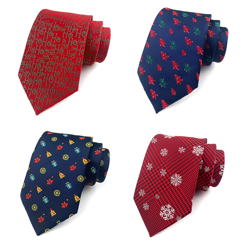 4/1PCS Christmas Ties for Men Holiday Novelty Tie Xmas Necktie Vacation ...